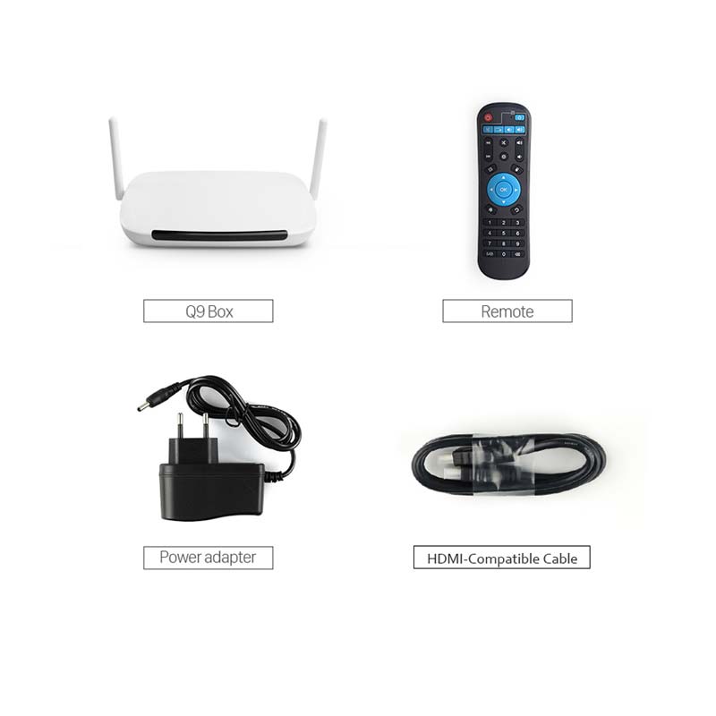 Q9 S905W Android TV Box Player 4K H.265 IPTV Box 1080P - leadcool